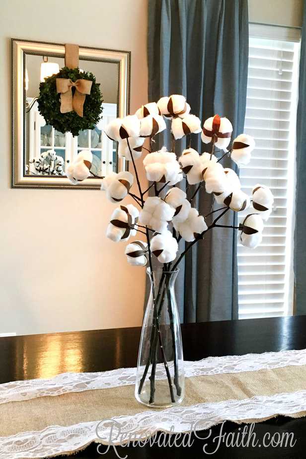 DIY Faux Cotton Stems {Budget Friendly and Beautiful}