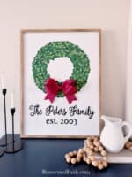 DIY Fingerprint Wreath Wall Art (With Your Family’s Fingerprints & Name!)